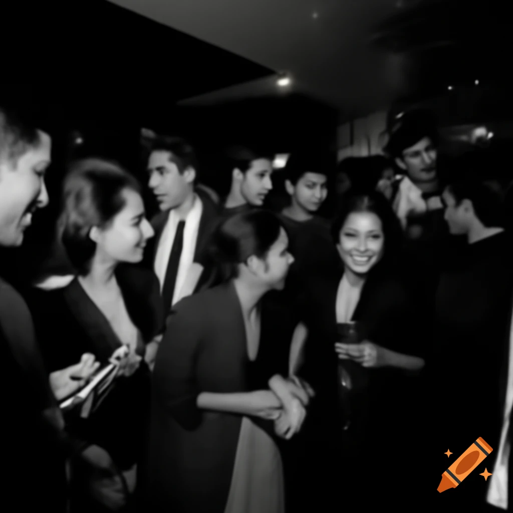 Young Indian men and women socializing at an upscale event with dim ...