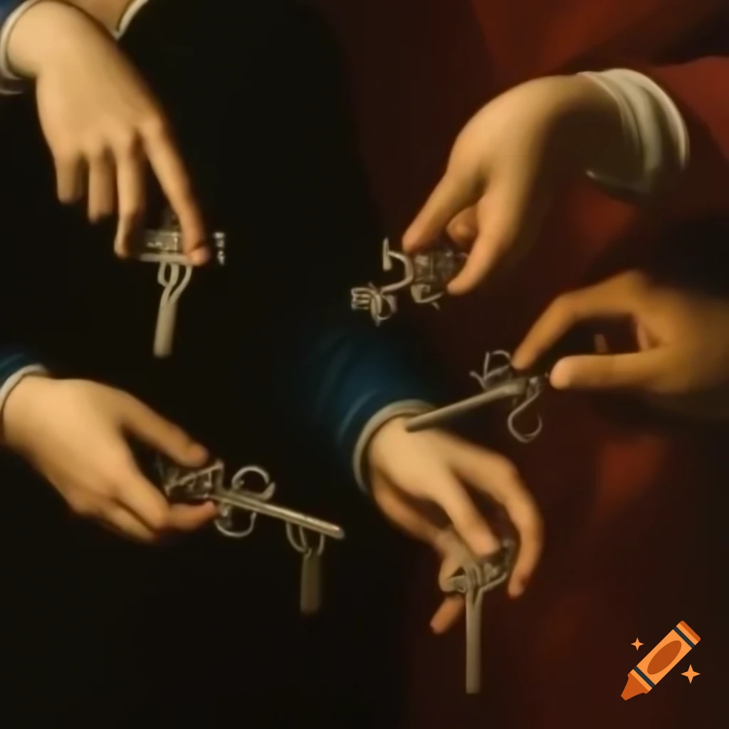 Saint Peter holding keys in multiple hands, chiaroscuro renaissance ...