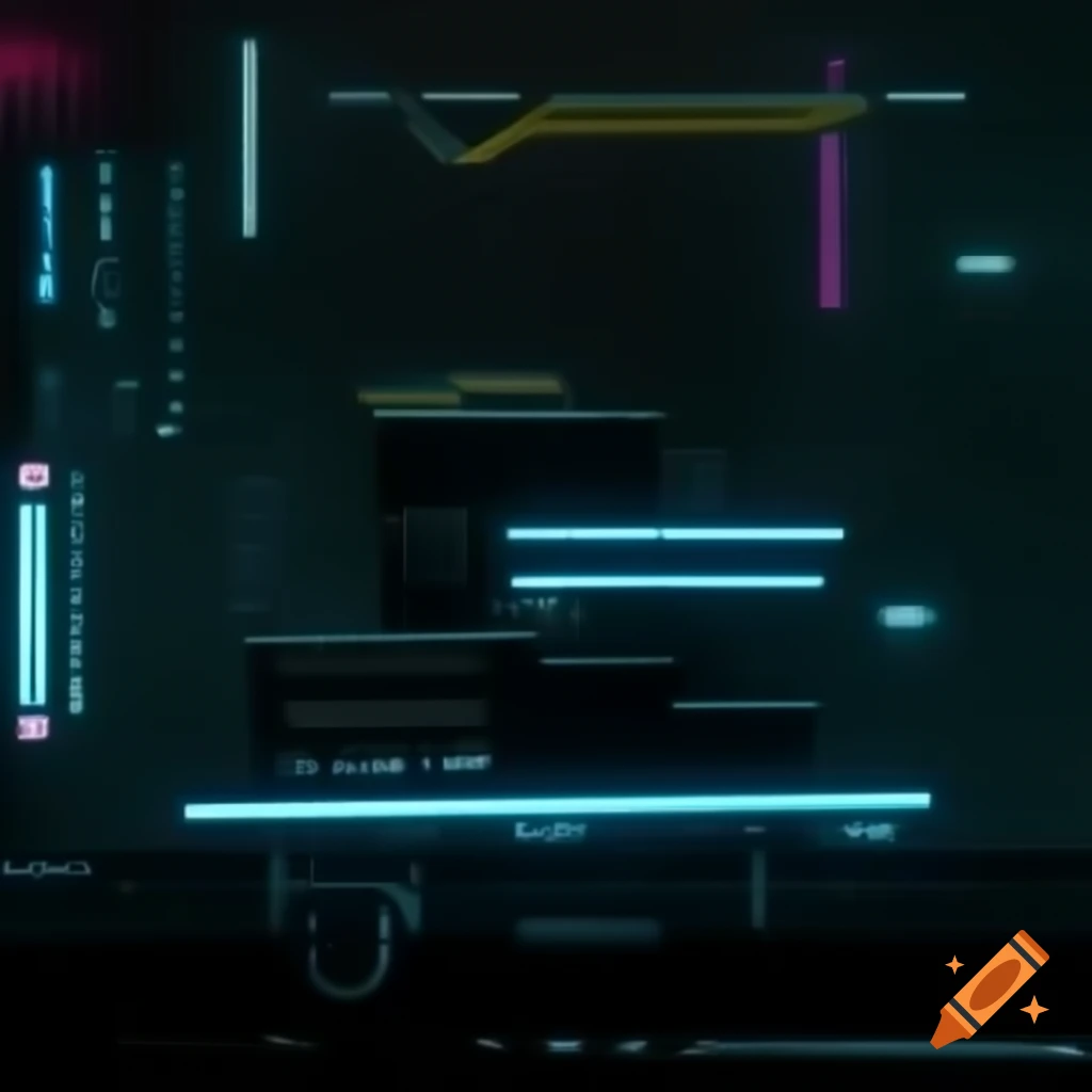 Sidescroll 2D black and white cyberpunk platform game on Craiyon