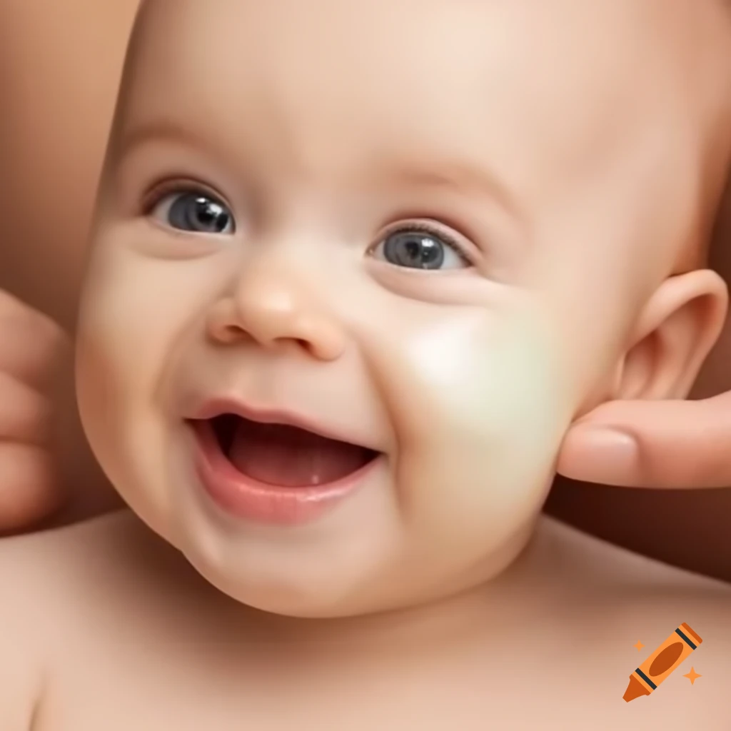 Parent applying baby lotion for glowing smooth skin on Craiyon