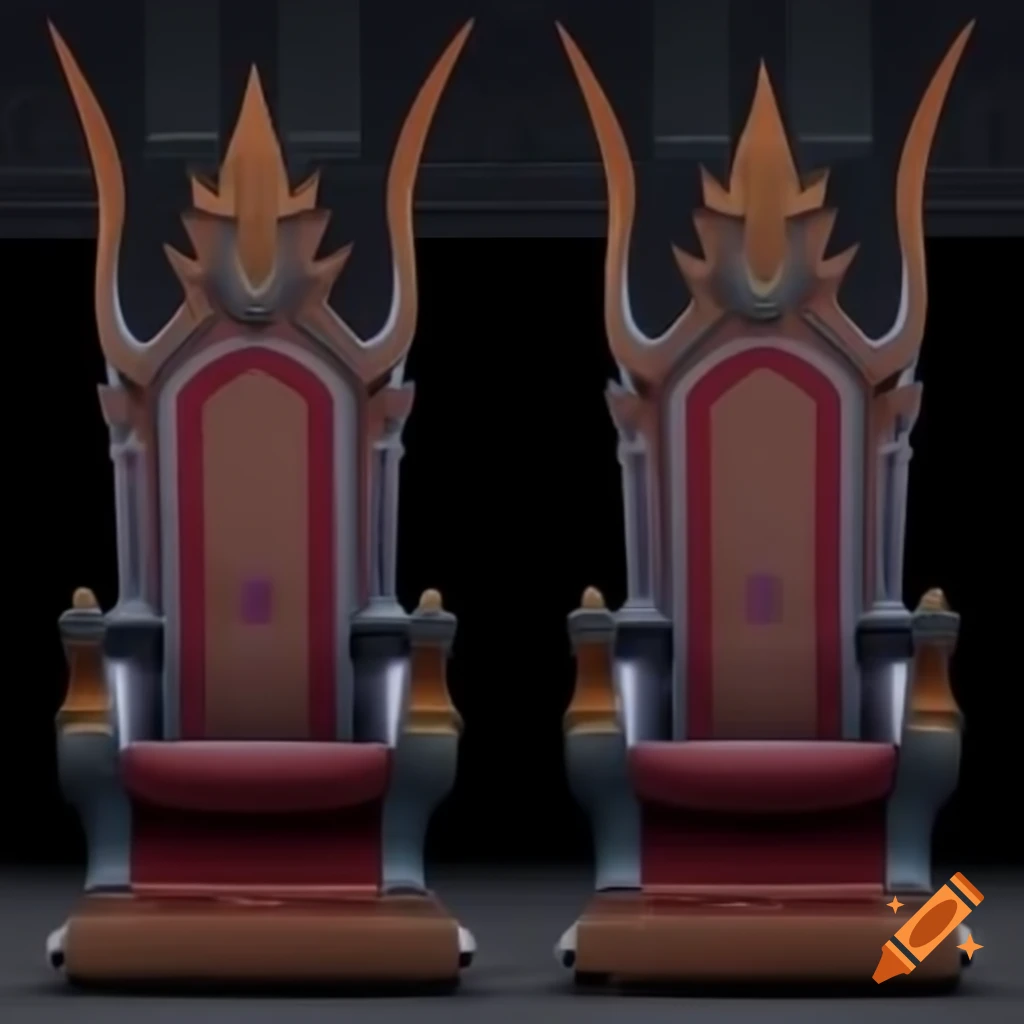 Steel throne featuring Thai motifs and Avatar Fire Nation symbols on ...