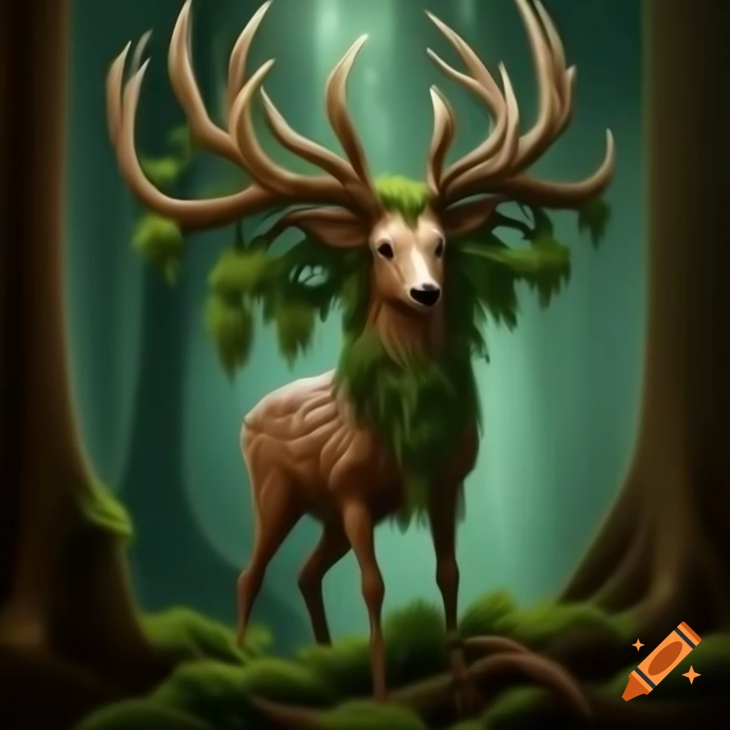 Surreal deer-tree hybrid creature on Craiyon