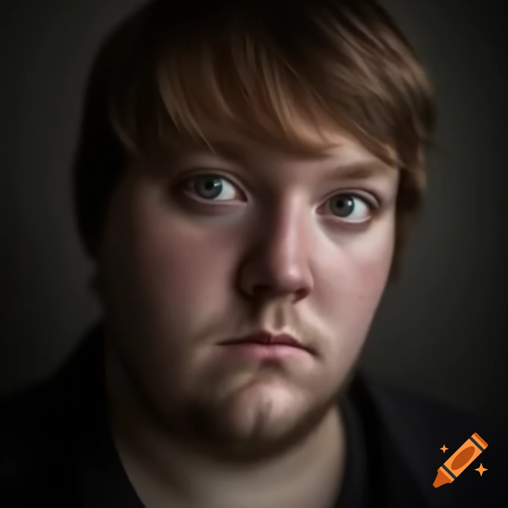 Young brown haired man with IT appearance, slightly overweight on Craiyon