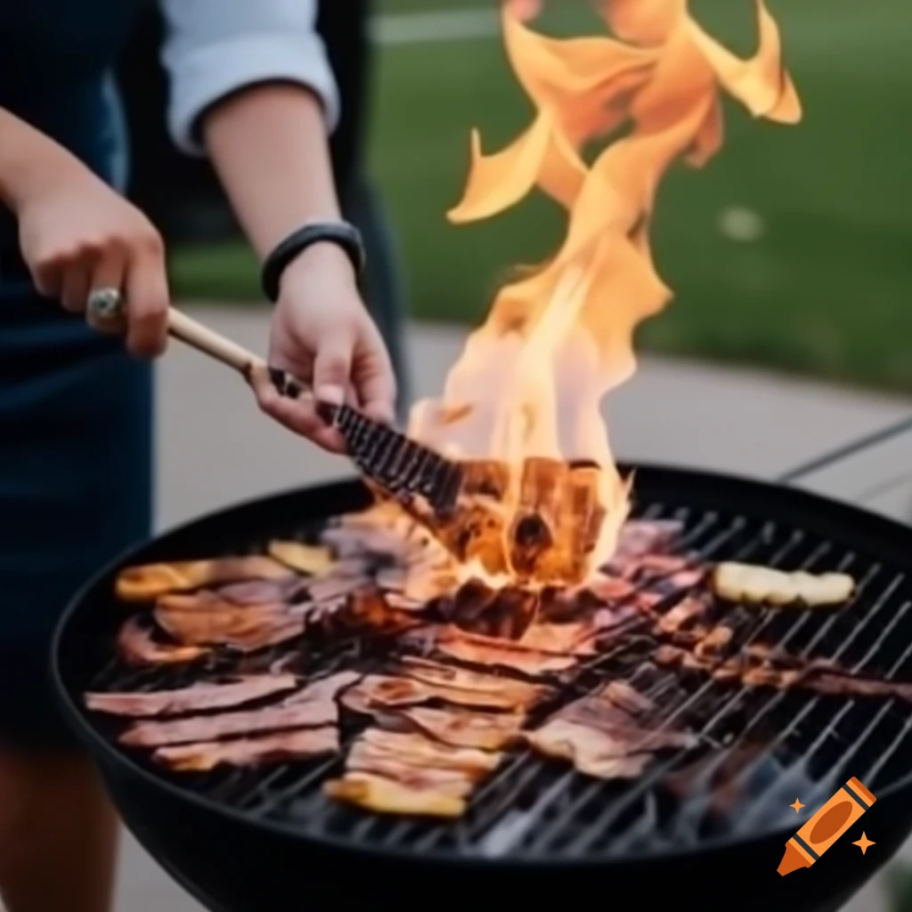 Colorful BBQ gathering in park with enthusiastic supporters on Craiyon
