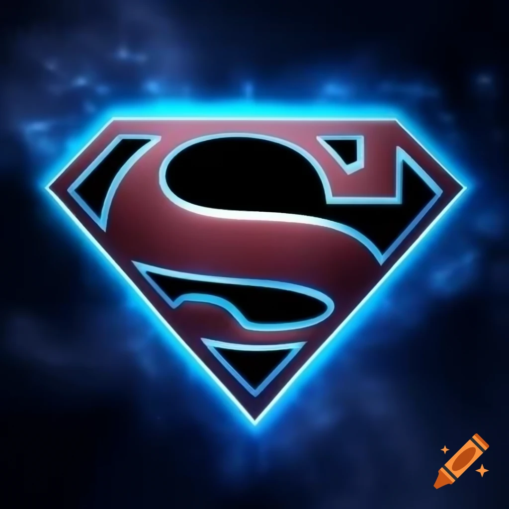 Iconic Superman logo in bold, 3D metallic letters with blue and silver ...