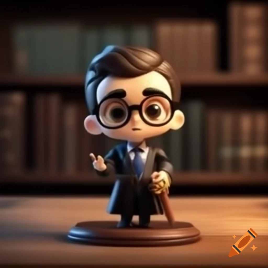 Chibi character of a lawyer in modern suit with tie and patterned shirt ...