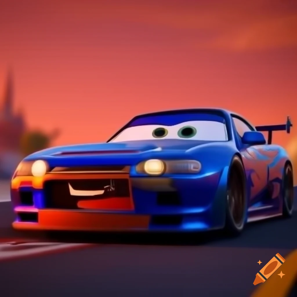 3D render of Nissan Skyline GT-R R34 as anthropomorphic character in ...