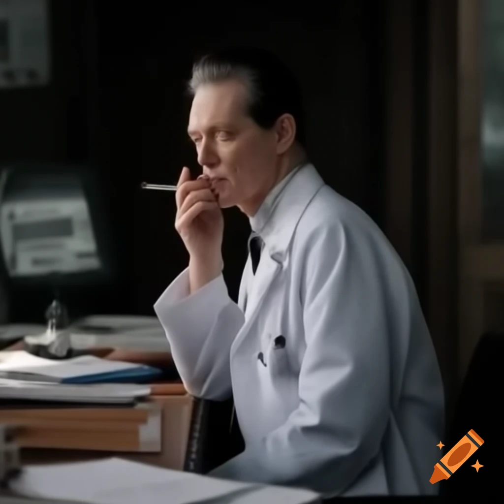 Young Steve Buscemi as 1920s medical doctor in morgue, slick-back hair ...