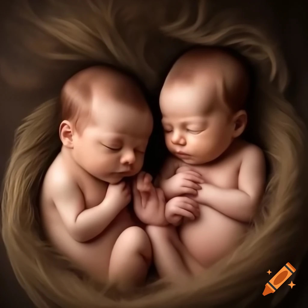 Babies inside mother's womb expressing emotions and interacting on Craiyon