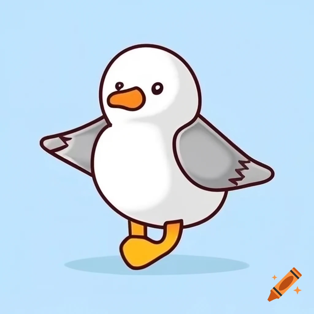 Cute fluffy stuffed toy seagull on Craiyon