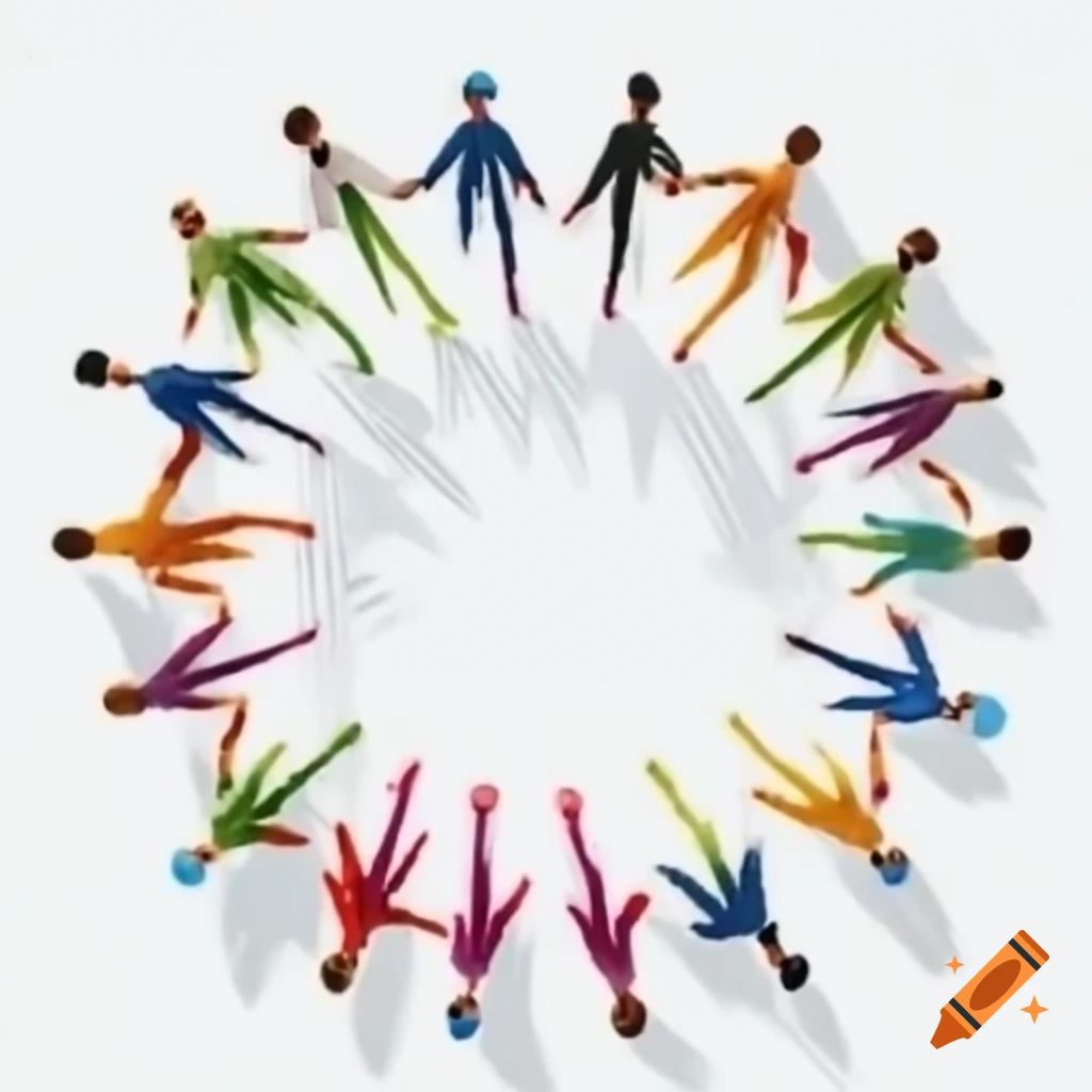 Abstract drawing of a circle with interconnected lines symbolizing ...