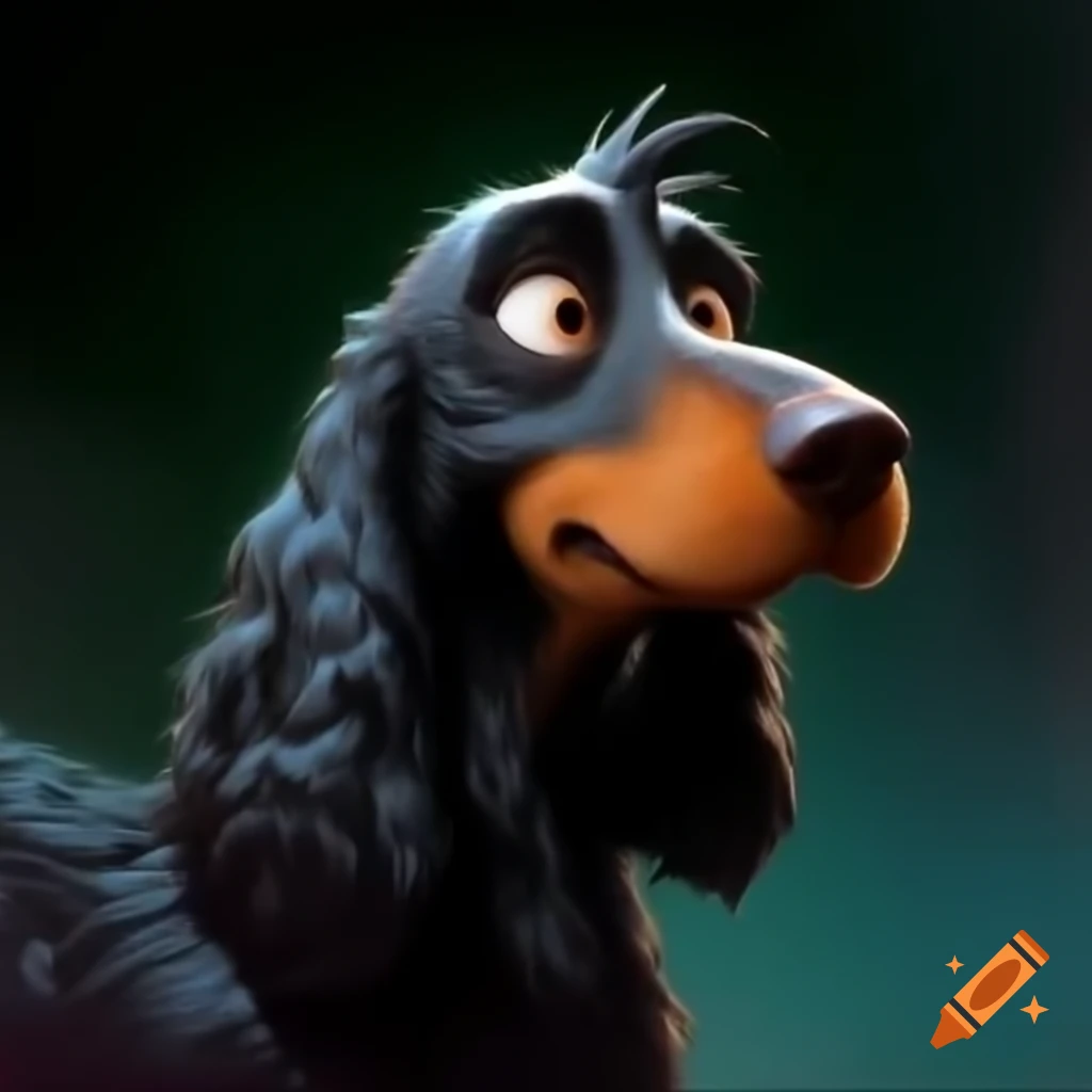 Adorable Disney-style cocker spaniel with expressive eyes and friendly ...