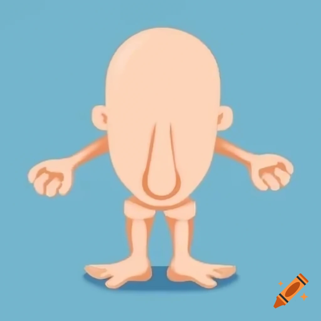 Unusual non-human creature with big legs, big nose, and short arms on ...