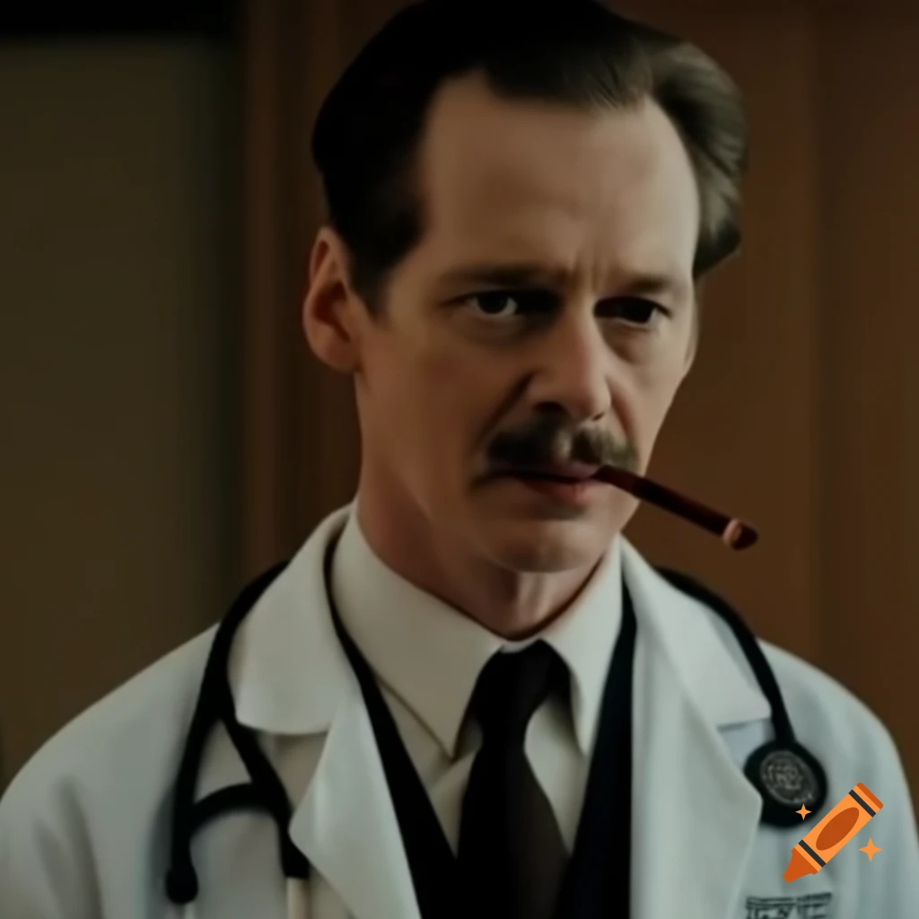 Young Steve Buscemi as 1920s medical doctor with pencil mustache and ...
