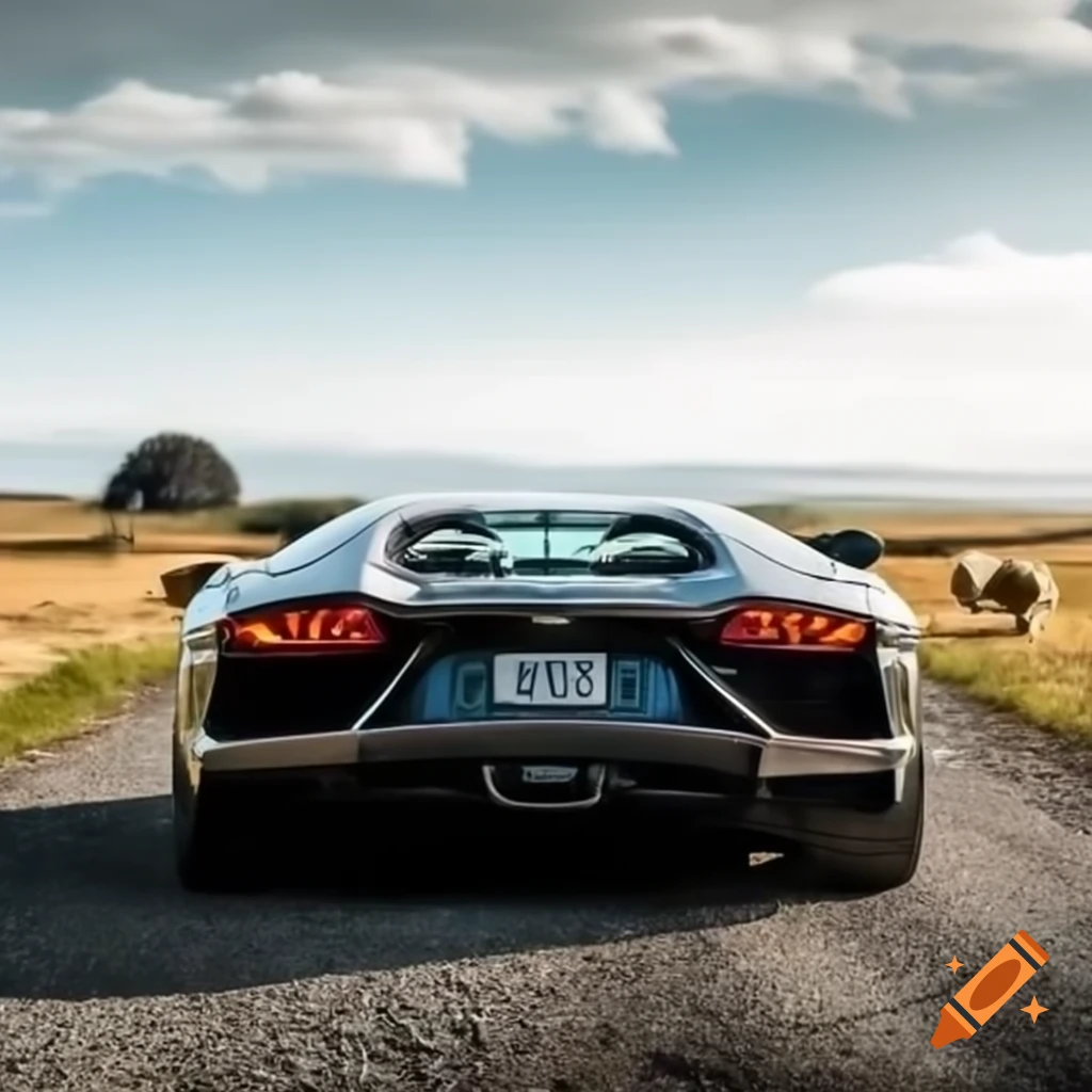 Lamborghini Aventador on gravel road in New Zealand with sheep crossing ...