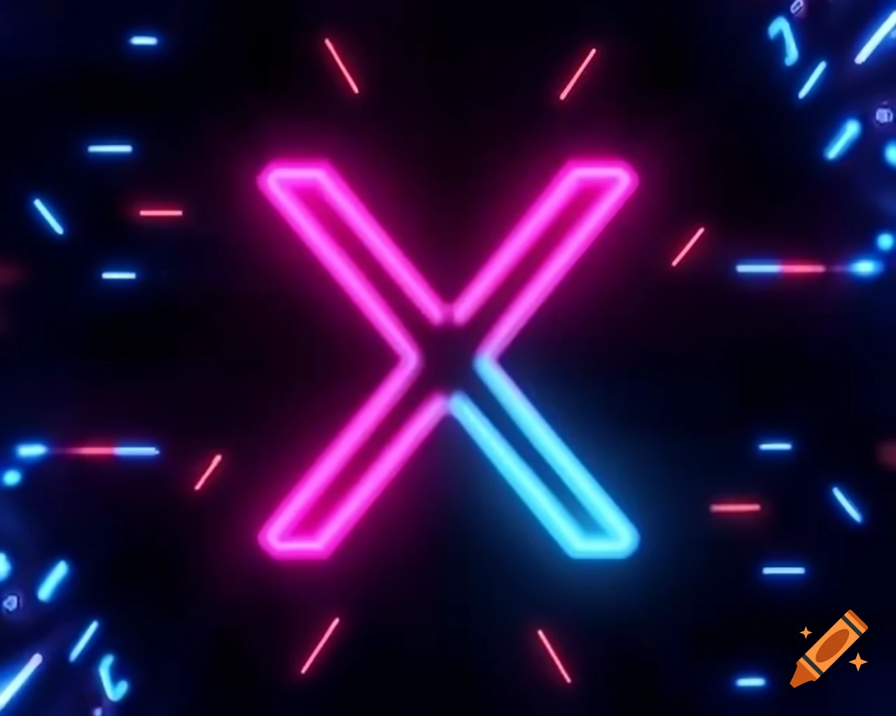 Abstract neon-colored design featuring an extraordinary 'x-logo' at ...