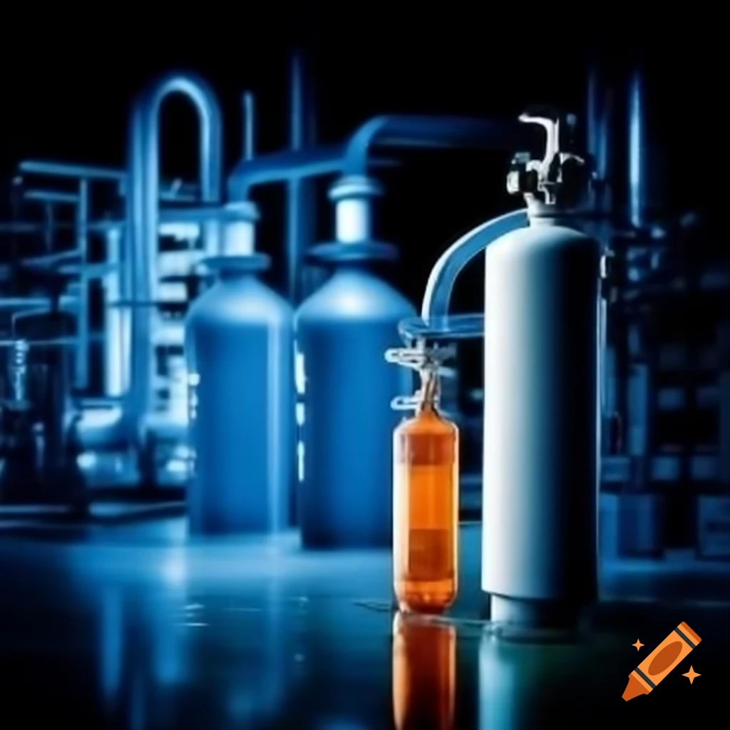 Refinery with calibration gas cylinder on Craiyon