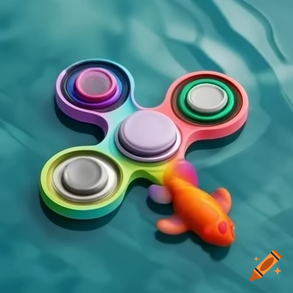 Creative design combining fidget spinner and fish elements on Craiyon