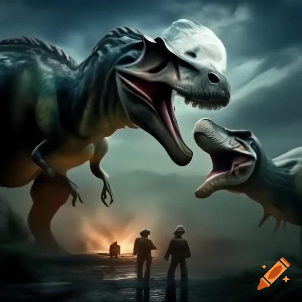 Sci-fi dinosaurs as intelligent soldiers battling space marines on the ...