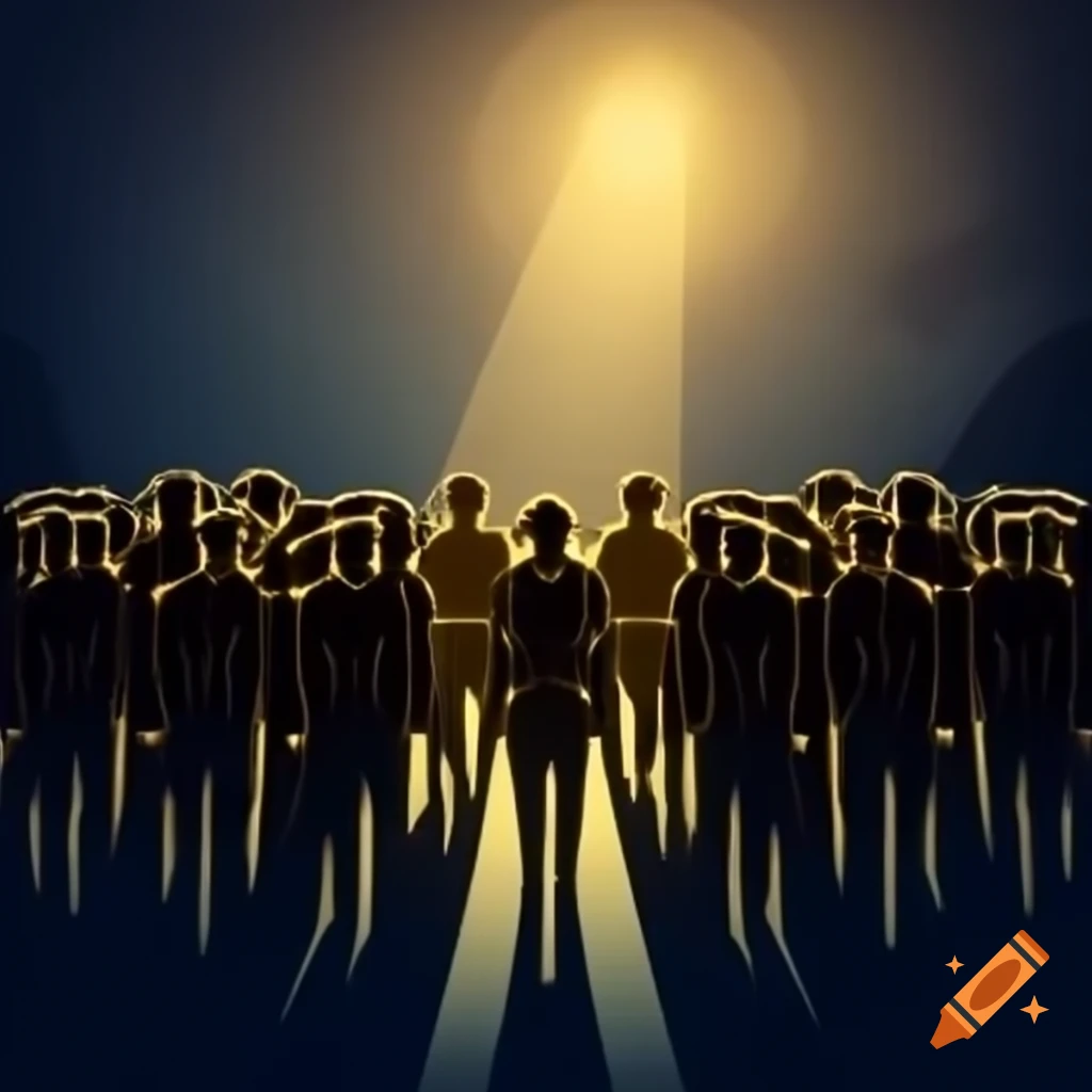 Split poster illustrating conflict between collectivism and ...