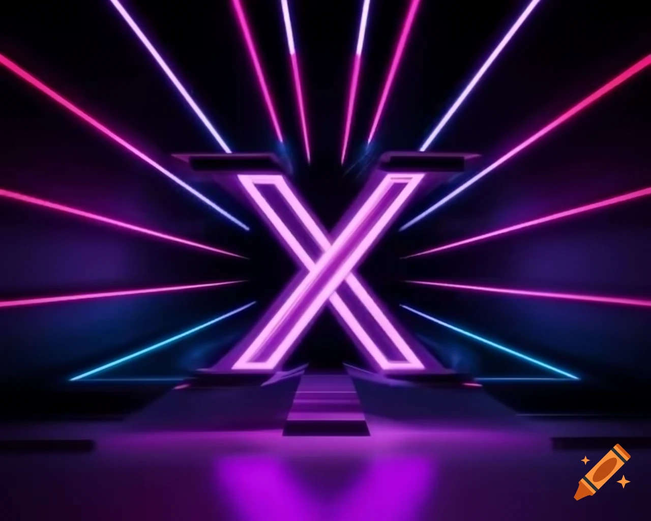 Minimalistic x-logo with neon colors and abstract background featuring ...