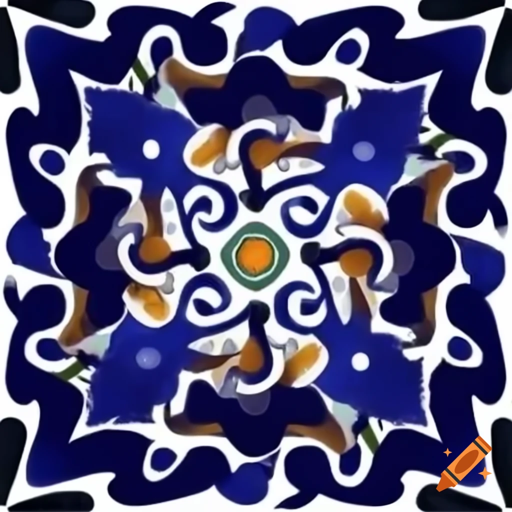 Packaging and logo design for 'Talavera Twist' in Talavera style on Craiyon