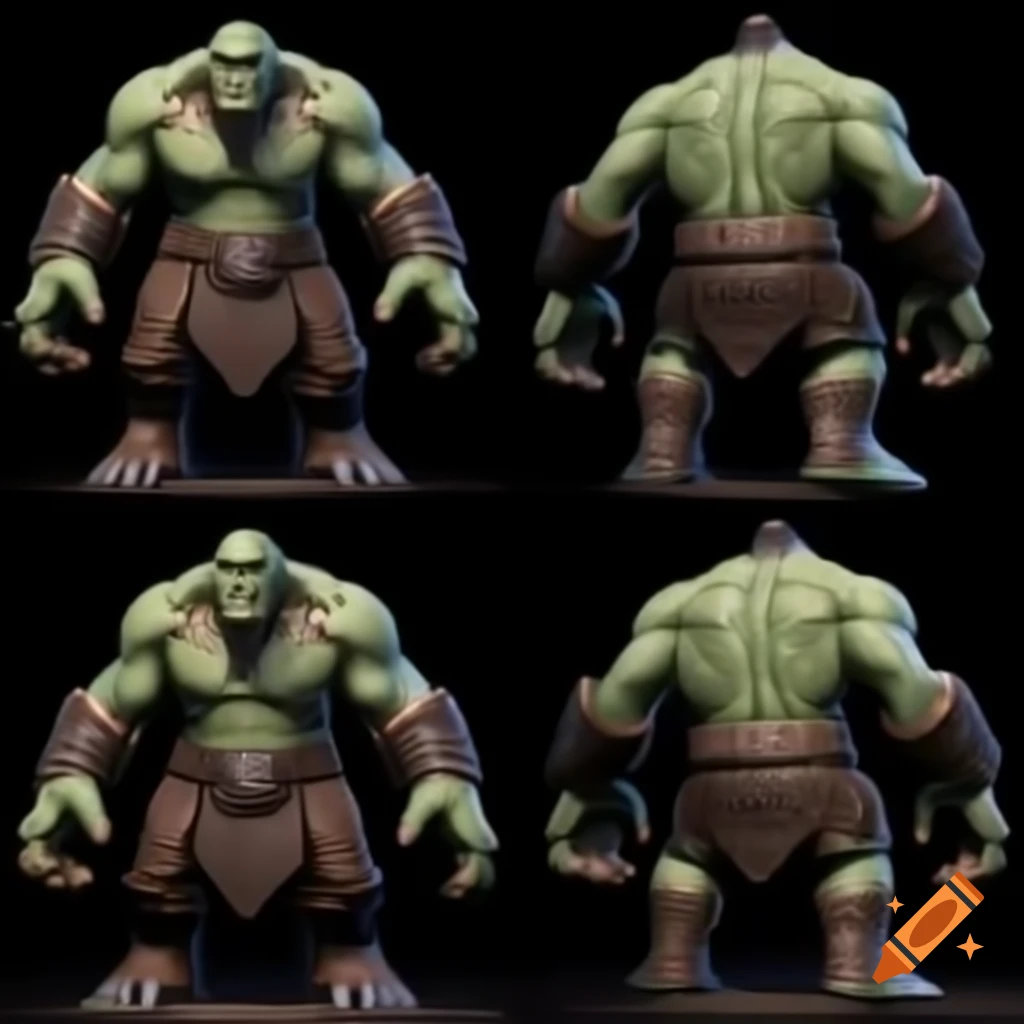 3D orc character with detailed features and menacing glaive from ...