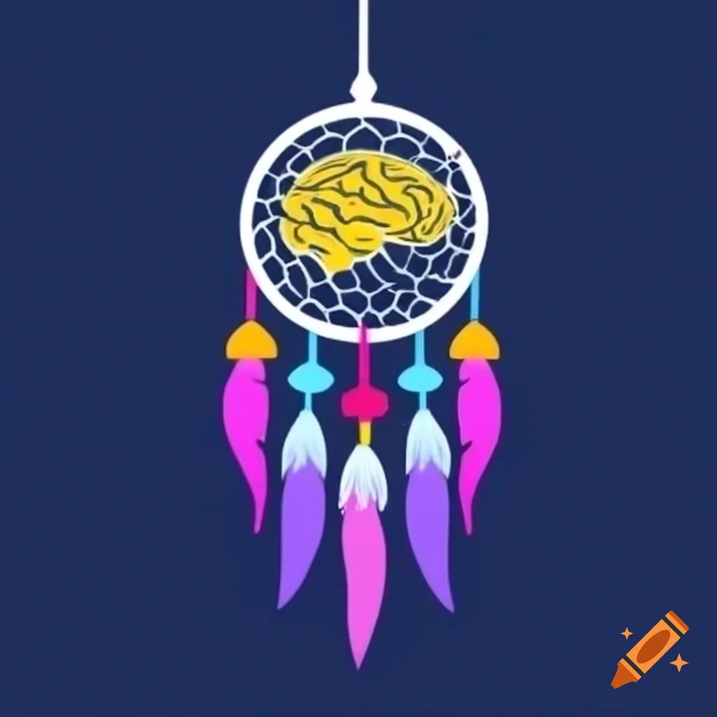 Colorful dream catcher with brain and bottle of Sauvignon Blanc on Craiyon