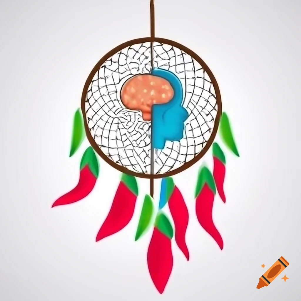 Colorful dream catcher with brain and bottle of Sauvignon Blanc on Craiyon