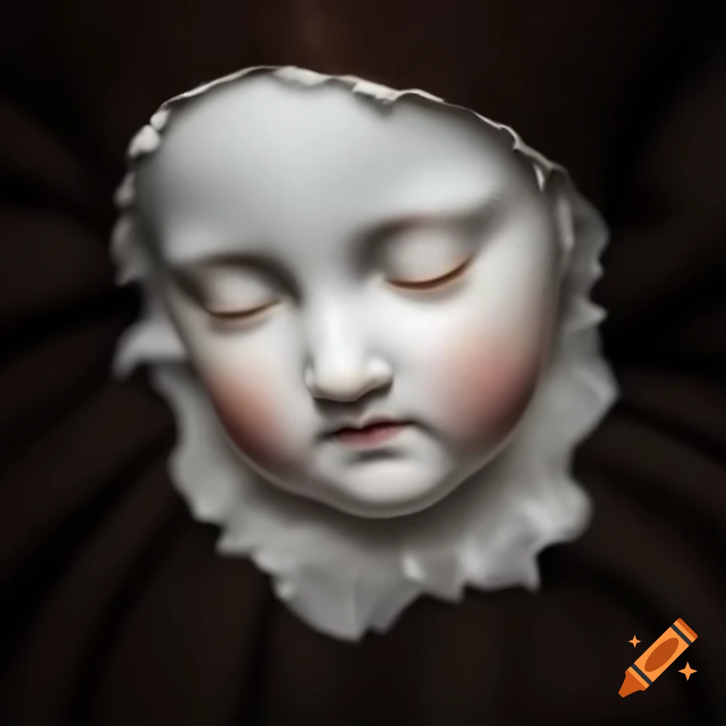 Ultra realistic porcelain angel face from Limoges on Craiyon