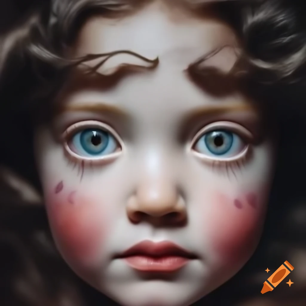 Ultra realistic porcelain angel face from Limoges on Craiyon