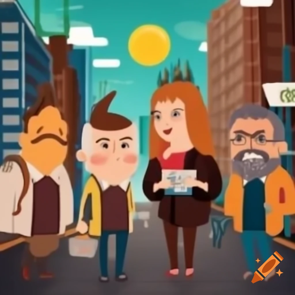 Symbolic May Day scene with diverse workers united in urban setting ...