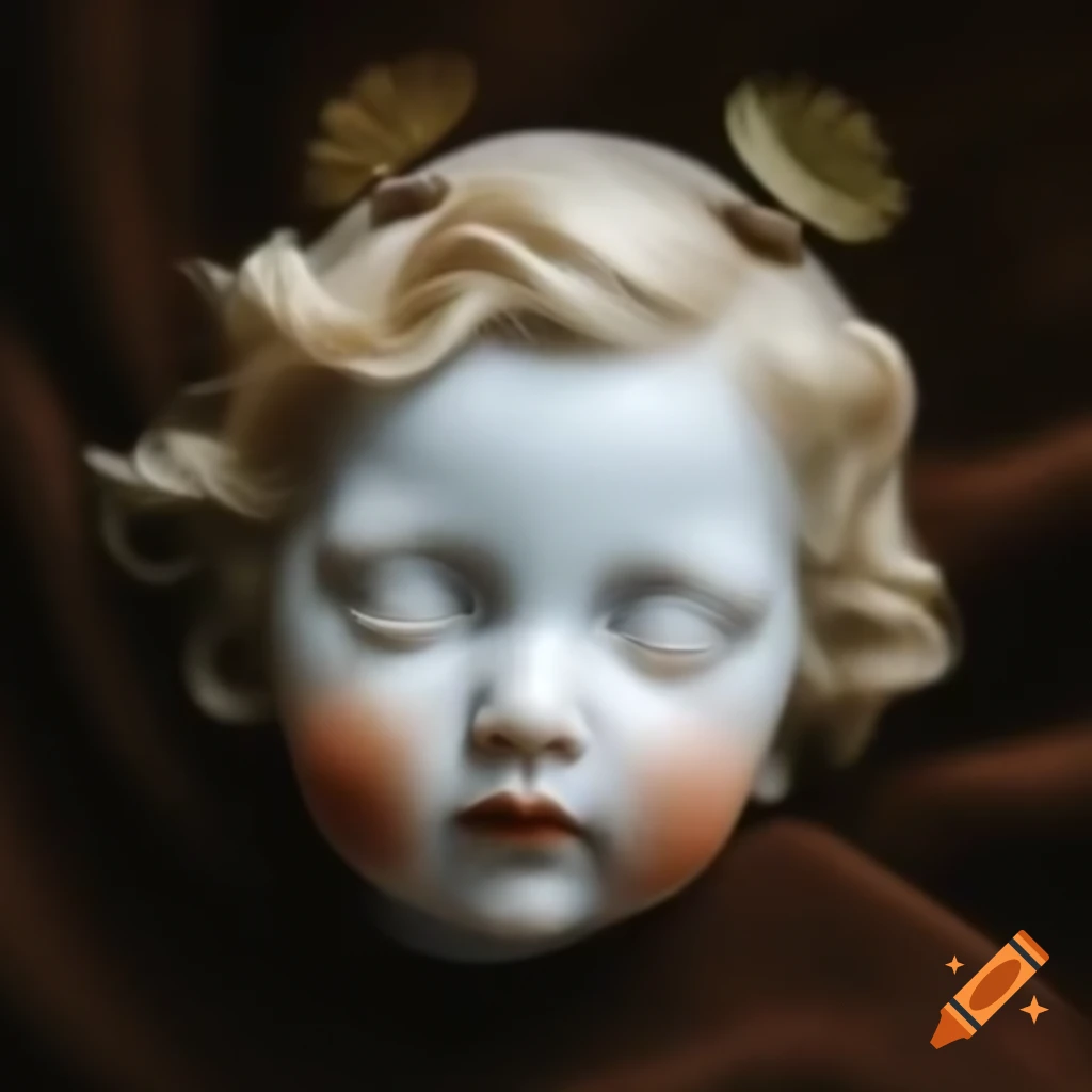 Ultra realistic porcelain angel face from Limoges on Craiyon