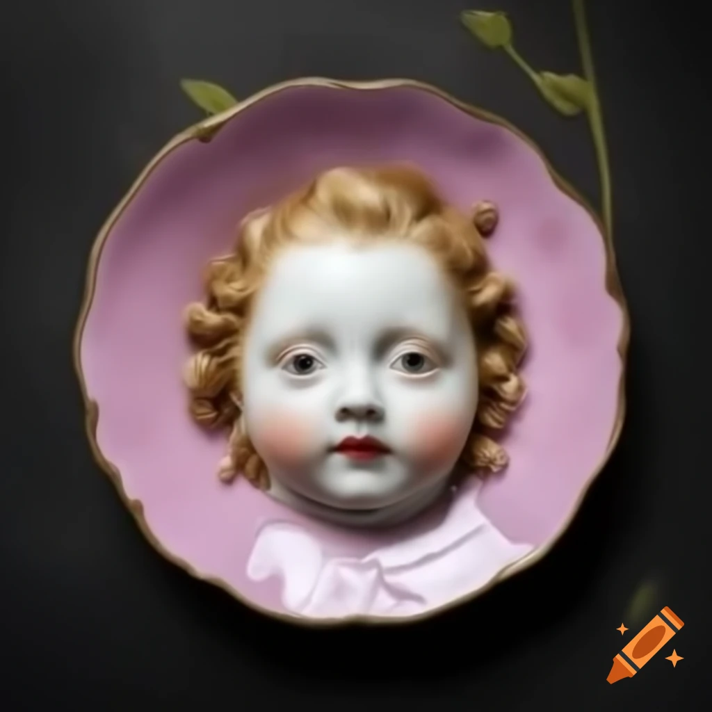 Ultra realistic porcelain angel face from Limoges on Craiyon