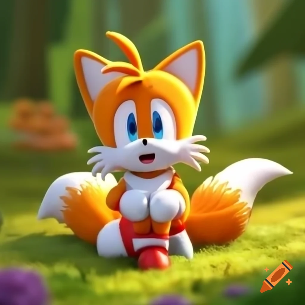 Miles Tails Prower, a fictional character with fox-like features on Craiyon
