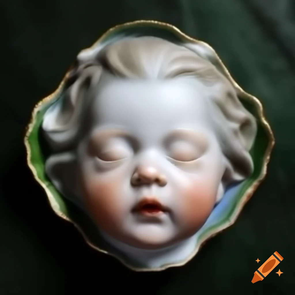 Ultra realistic porcelain angel face from Limoges on Craiyon