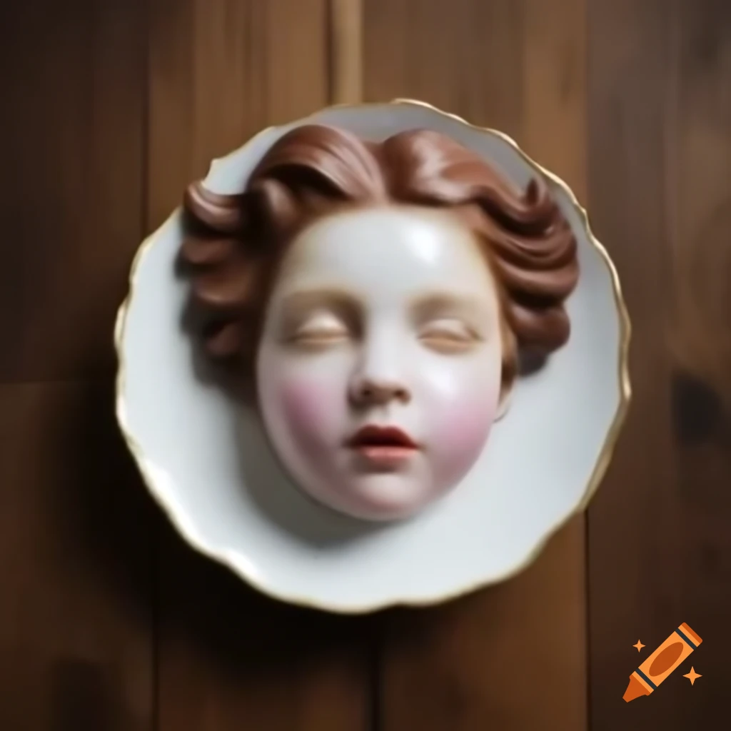Ultra realistic porcelain angel face in Limoges style on Craiyon