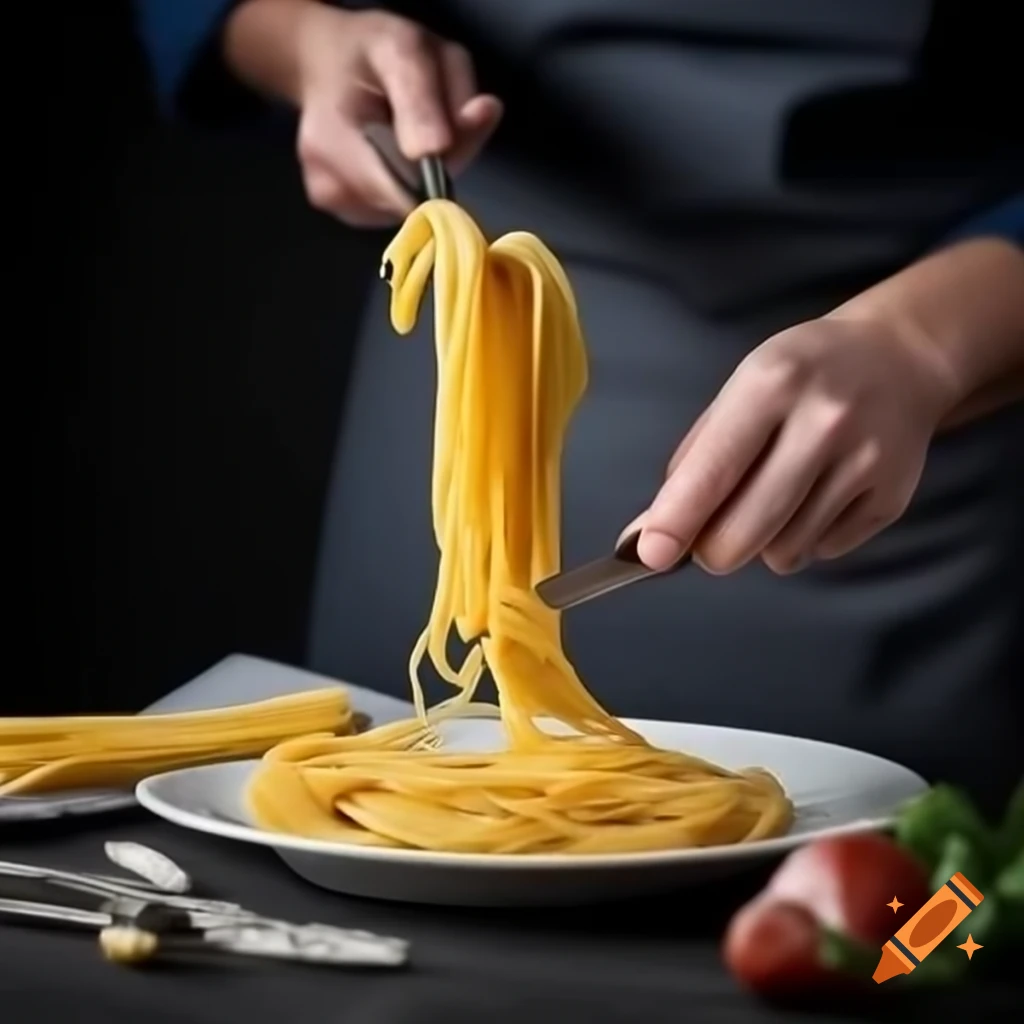 Culinary masterpiece of perfectly cooked pasta elegantly arranged on ...