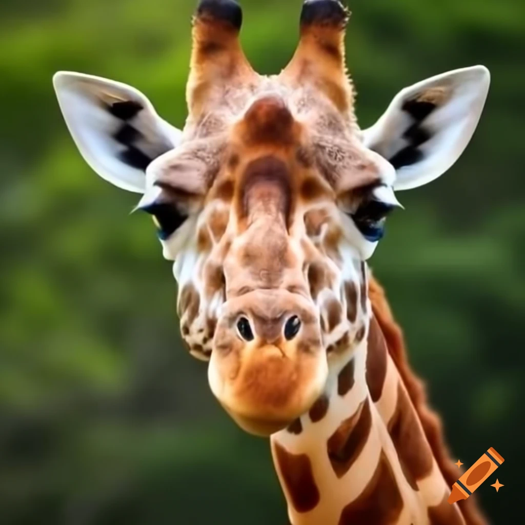 Muscular giraffe holding protein shake in a humorous setting on Craiyon