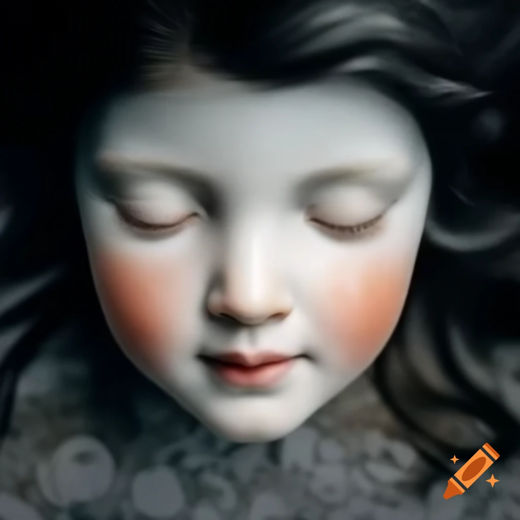 Ultra realistic porcelain angel face from Limoges on Craiyon