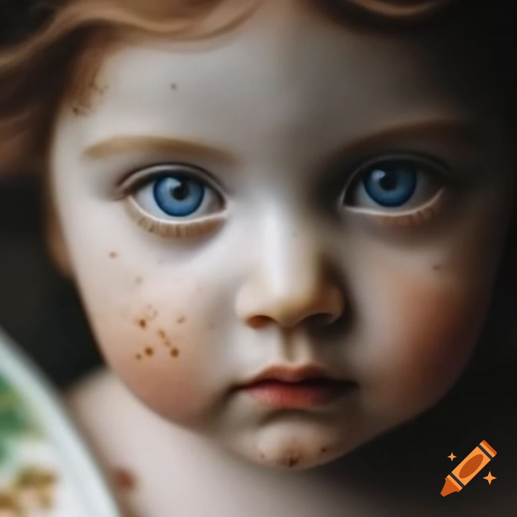 Ultra realistic porcelain angel face from Limoges on Craiyon