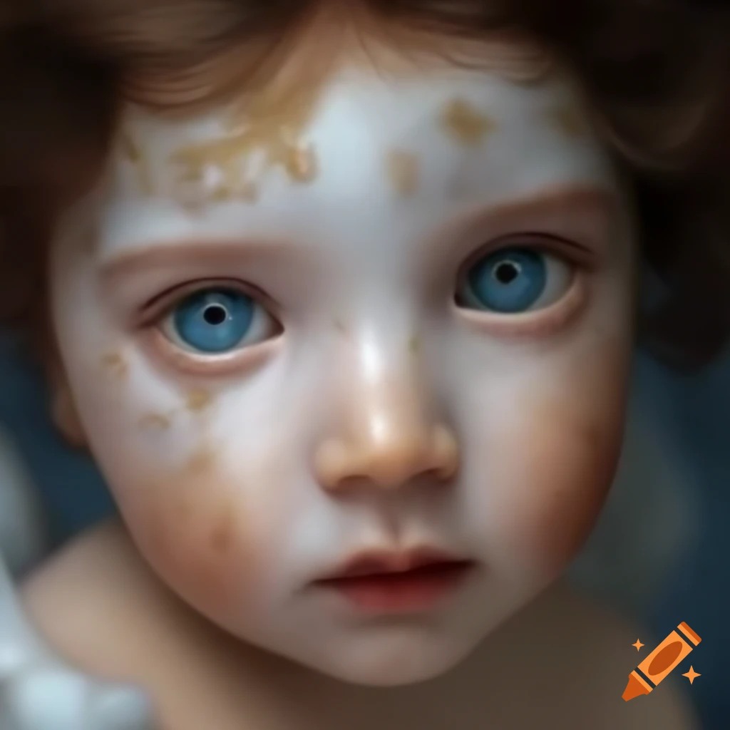 Ultra realistic porcelain angel face from Limoges on Craiyon