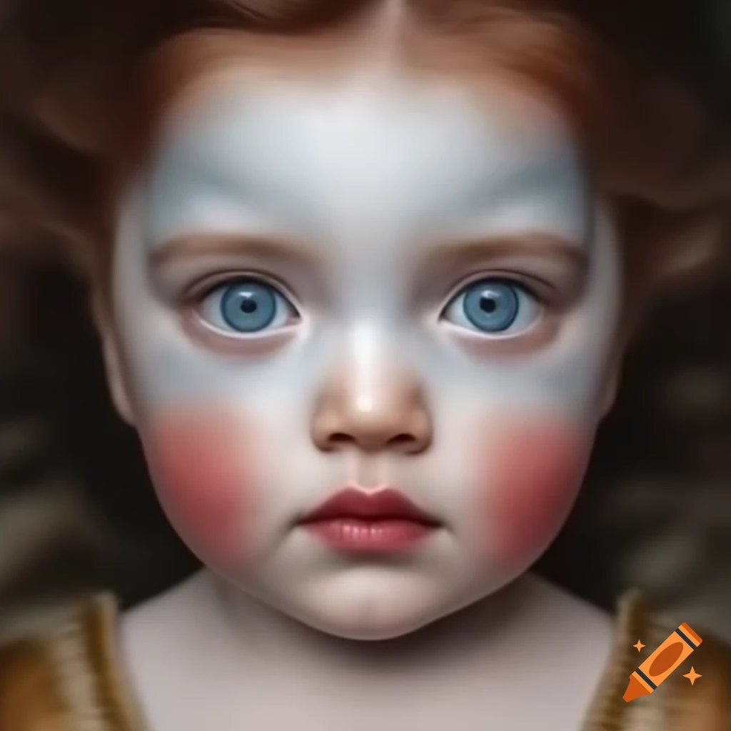 Ultra-realistic porcelain angel face from Limoges on Craiyon