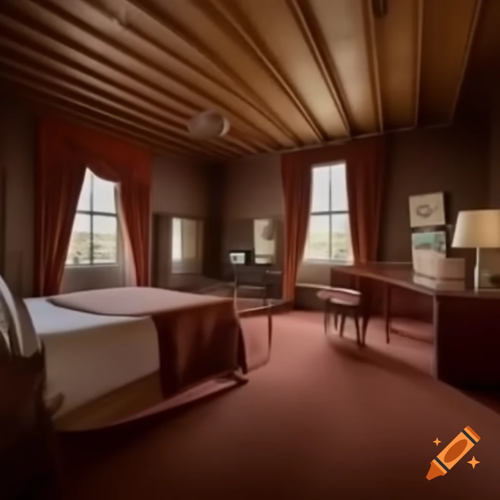 Cozy 1700s wooden hotel room interior, small and unoccupied on Craiyon