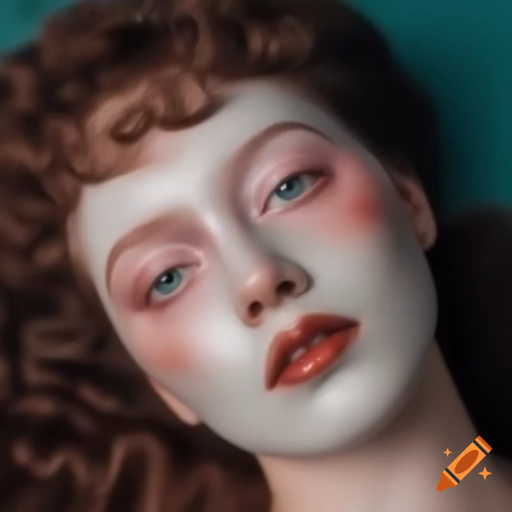 Ultra-realistic portrait of porcelain angel face on Craiyon