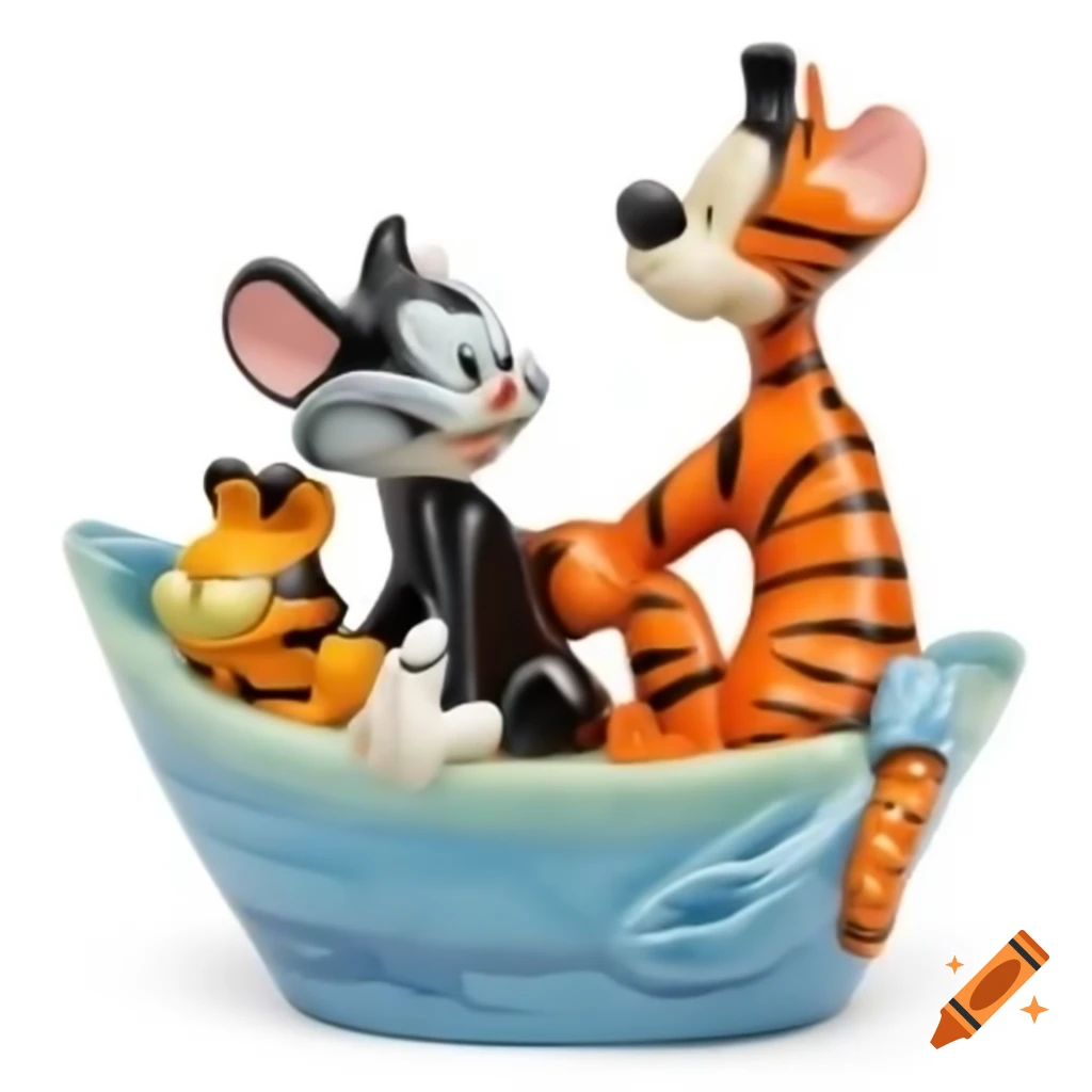 Unique ceramic figure combining elements of popular cartoon characters ...