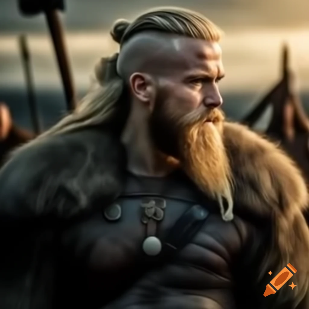 Tall muscular Viking man during golden hour in high-quality photo on ...