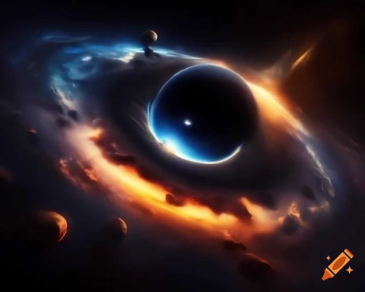 Captivating realism of a cosmic black hole in space on Craiyon