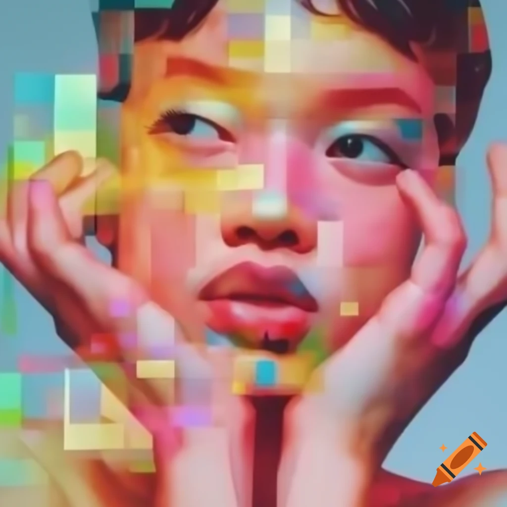 Vibrant photorealistic collage of young European female figures ...