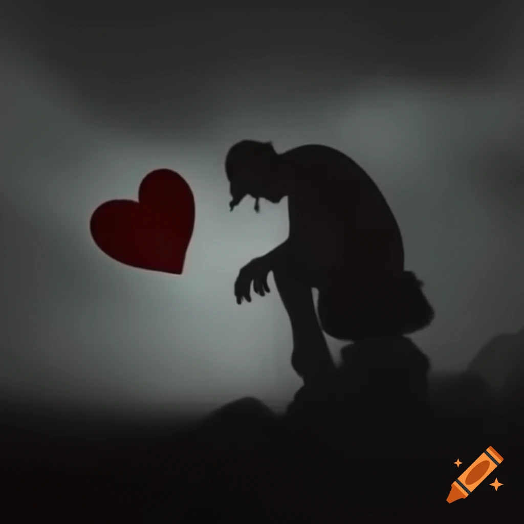 Film cover depicting a man tormented by a heart and brain representing ...